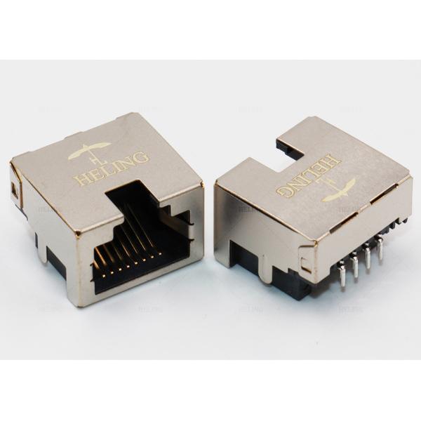 Quality Female Low Profile RJ45 Connector R / A Offset / Overhangs PCB Thru - Hole for sale