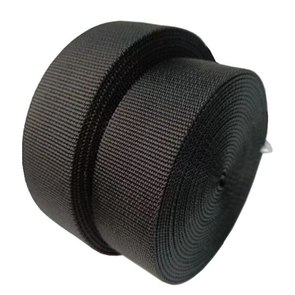Quality Polypropylene Webbing High Strength Plain Weave 30mm Black Woven Pp Strap For Outdoor Use for sale