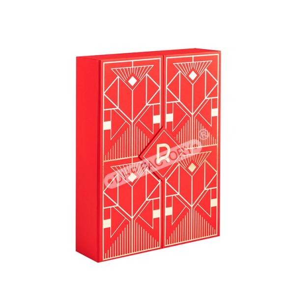 Quality Double Doors Rigid Gift Boxes With Gold Filo Logo Eco Friendly for sale