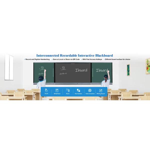 Quality 86'' Intelligent Smart Recordable Blackboard Green Board 4000:1 LED Android 9.0 for sale