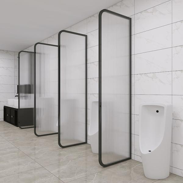 Quality Public Tempered Glass Urinal Screen Partition Cubicle Toilet WC Divider Board for sale