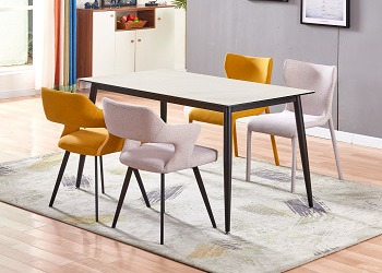 Quality Rectangle Fabric 0.3m3 56kgs Metal Dining Table Sets for sale