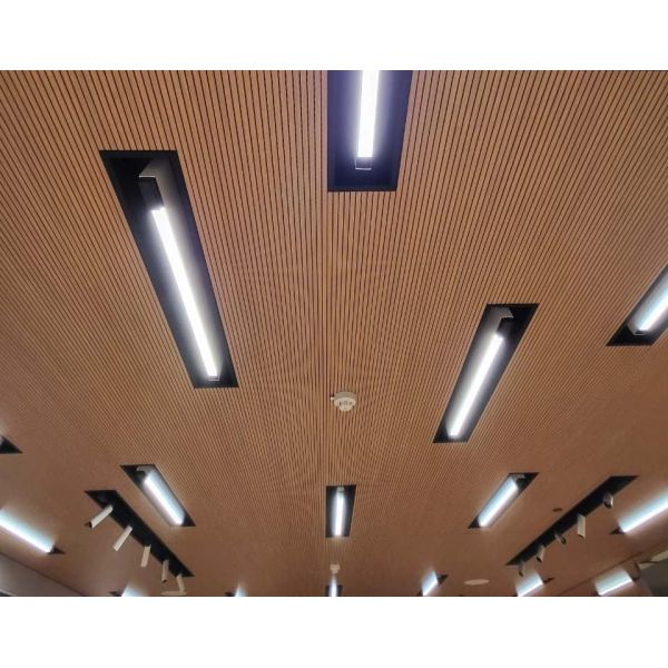Quality 6/2mm Linear With LED Grooved Acoustic Wall Panels Sound Absorption Isolation Board for sale