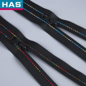 Quality #5 Waterproof Zipper with Open-end and Double stripe double color thread zipper for sale