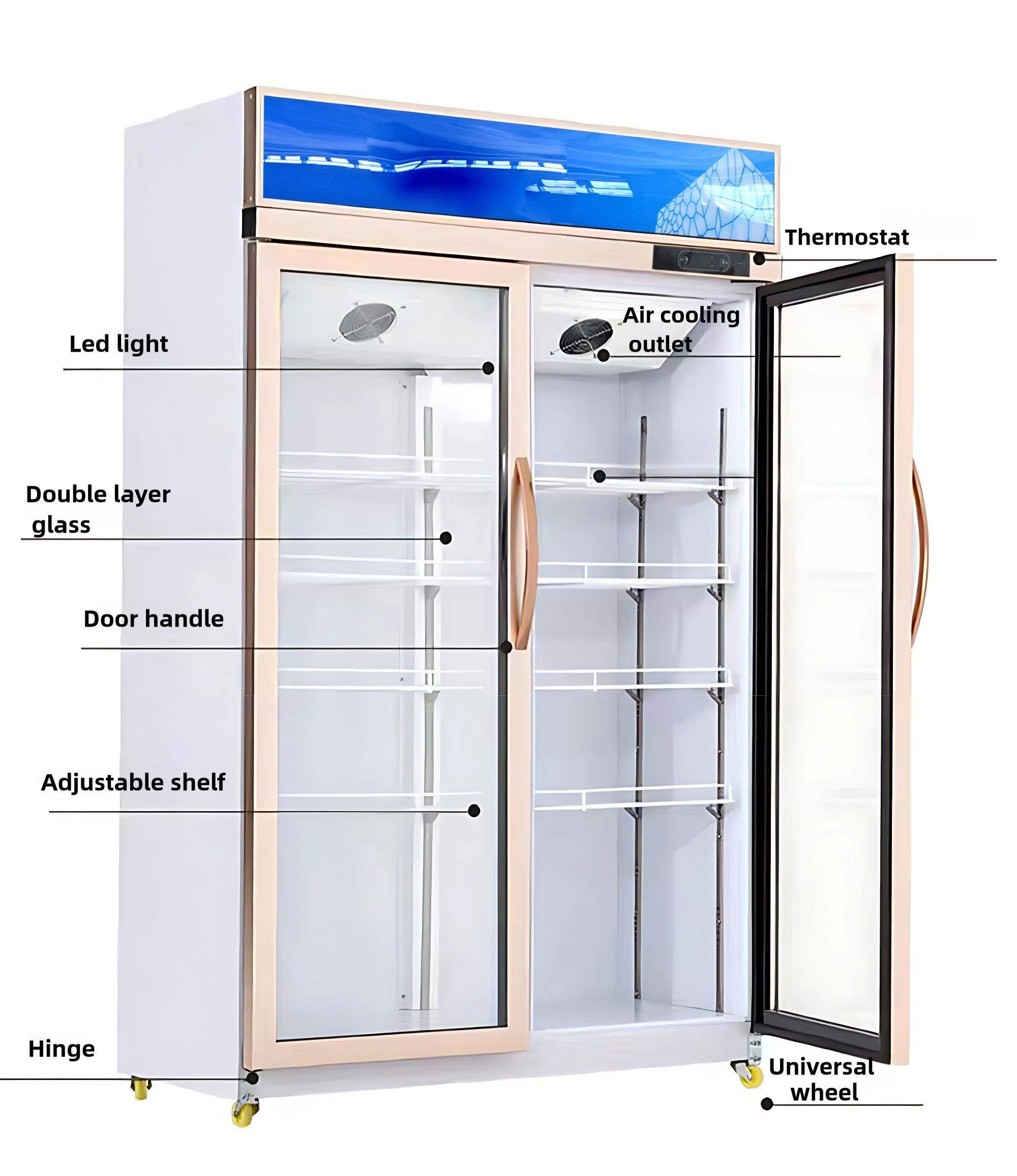 Quality 110V/60HZ Voltage Commercial Refrigerated Drinks Display Case with R290a for sale