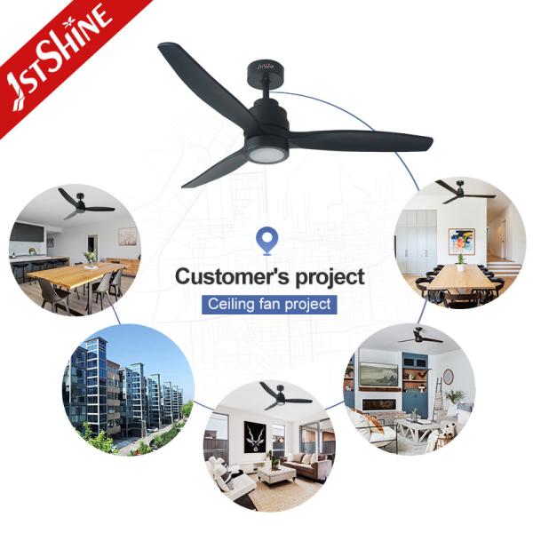 Quality Remote Control 220V 50HZ 6 Speed LED Ceiling Fan With 3 Wood Blades for sale