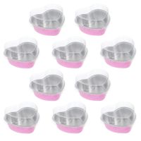 Quality Aluminum Foil Box Cake Pan Set with Lids 10 Pcs Heart-Shaped Flanera Baking for sale