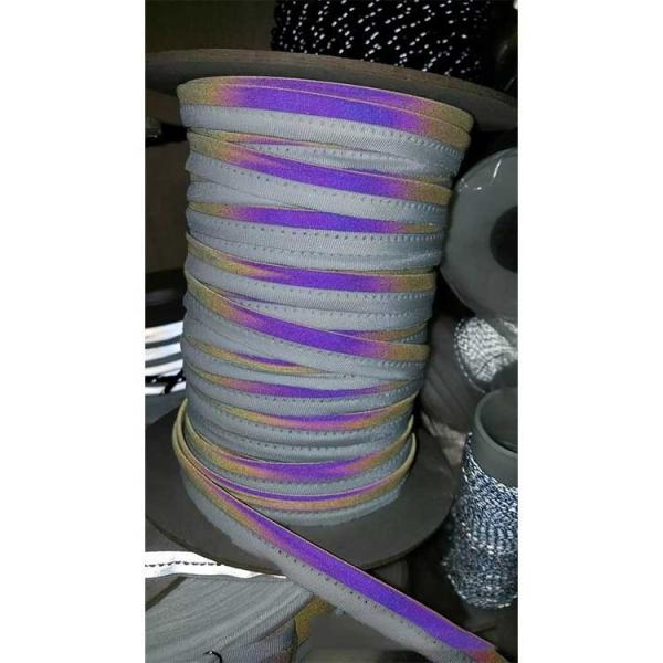 Quality High Light Reflective Silver Rainbow Color Reflective Yarn 2mm / 3mm for sale