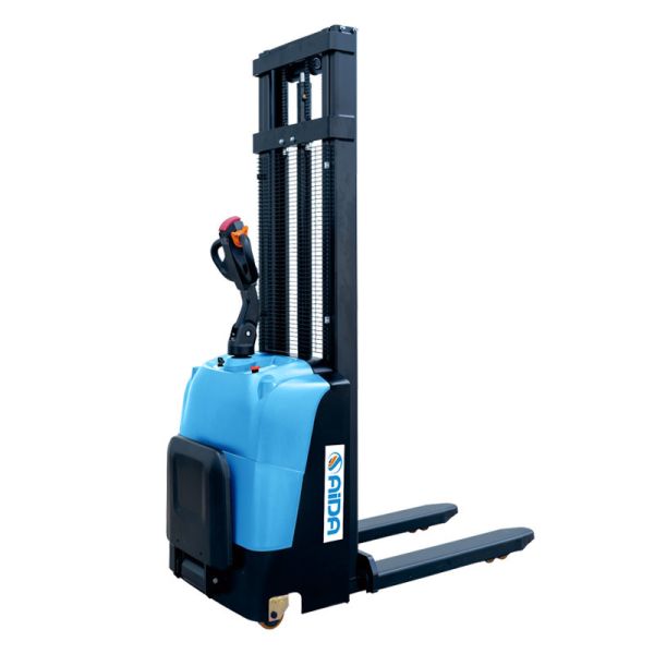 Quality Stand On Walkie Electric Stacker Forklift 1.5 ton capacity horizontal electric straddle stacker for sale