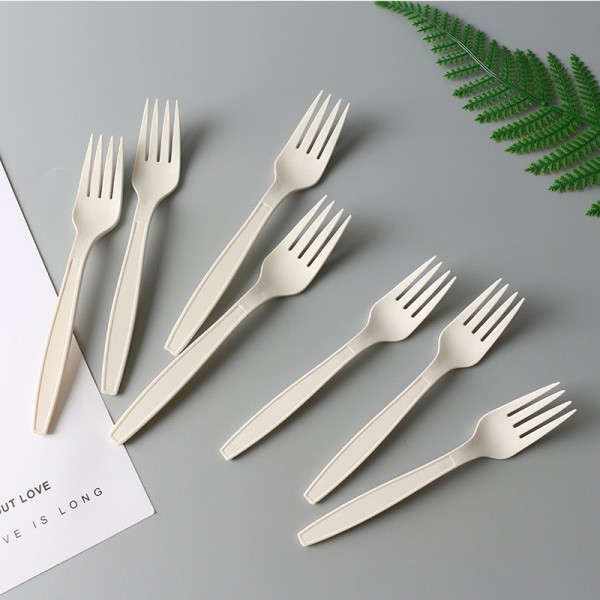 Quality Colorful Cornstarch Disposable Fork Fruit Serving Salad PLA Plastic Dessert for sale