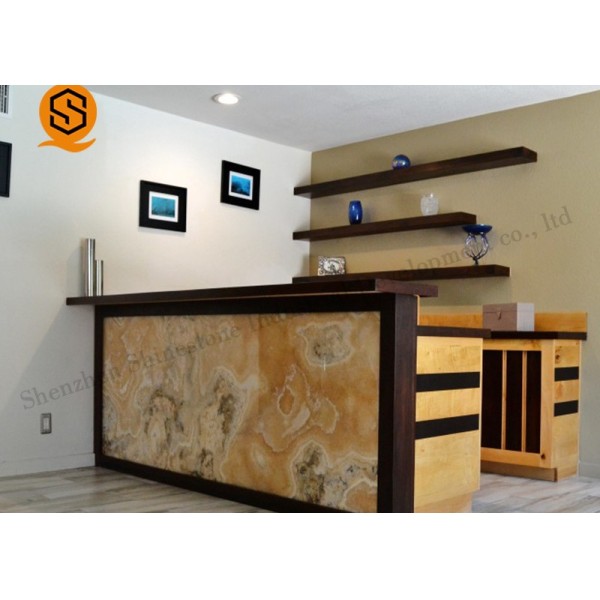 Quality Translucent Stone Solid Surface Bar Counter Italy Design Small Size for sale