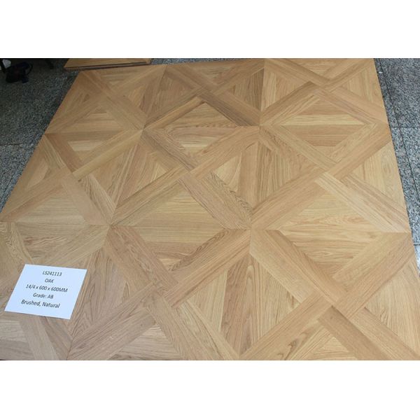 Quality Bespoke Pattern Oak Versailles Engineered Flooring, No Bevel, Natural Vanished for sale