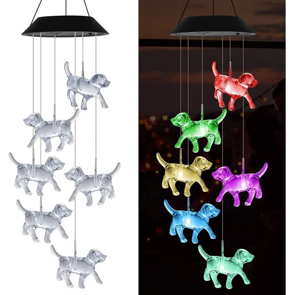 Quality Home Decor LED Solar Wind Chimes Light with Waterproof and Colorful Outdoor for sale