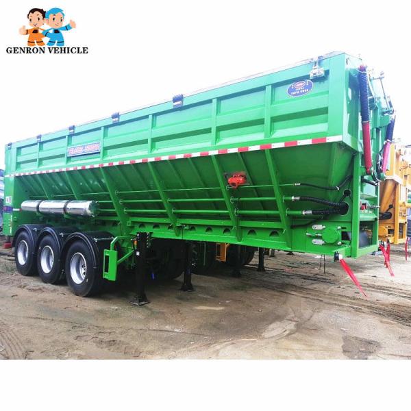 Quality Heavy Duty 3 Axles 60T Caterpillar Box Truck Trailer Genron Brand Used To Delivery Sands for sale