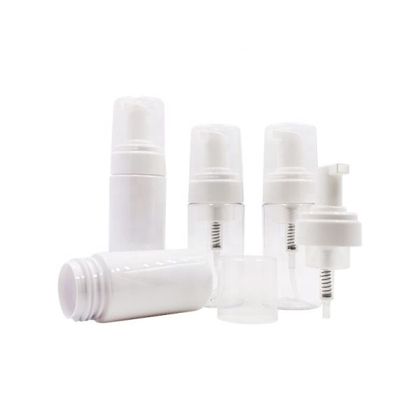 Quality 100ml 150ml Cosmetics Plastic Bottles , Mousse Pump Bottle Clear Blue White Color for sale