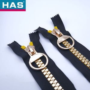 Quality Resin Black Gold Zipper #3 #5 #8 #10 Metallic Gold Zipper for Handbags for sale
