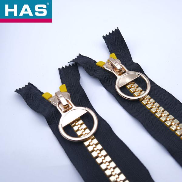 Quality Resin Black Gold Zipper #3 #5 #8 #10 Metallic Gold Zipper for Handbags for sale