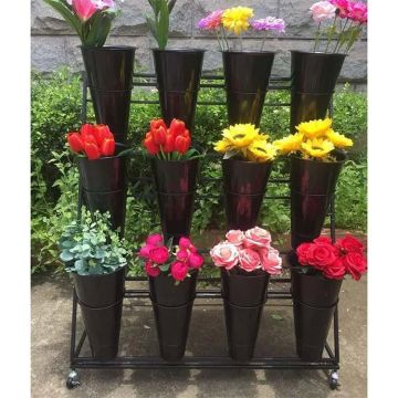 Quality Factory Customized Color Size Florist Shelf Flower Bucket Display Stand Flower for sale
