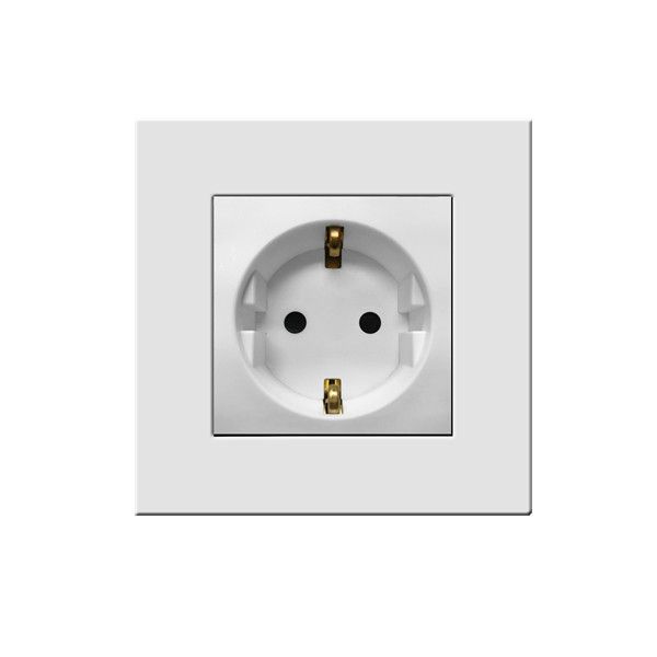 Quality 16 amp Schuko Wall Socket Champagne Color Vertical conjoined frame for sale