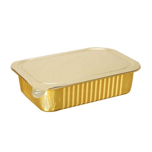 Quality Round Gold Disposable Aluminum Foil Storage Food Container for Fresh and Tasty Meals for sale