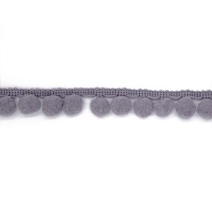 Quality GM-45 Gray 2.5cm Pom Pom Trim For Curtains for sale