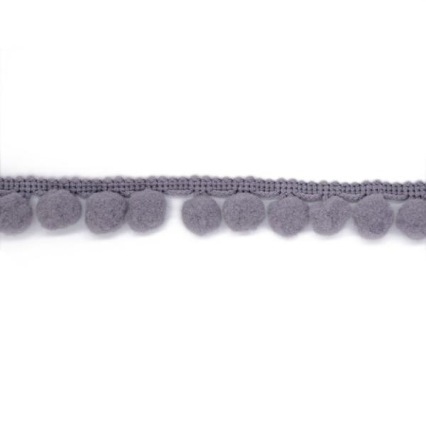 Quality GM-45 Gray 2.5cm  Pom Pom Trim For Curtains for sale