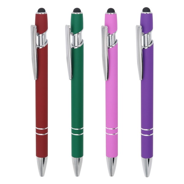 Quality Classical Touchscreen Metal Press Ballpoint Pen Click Stylus Tip Aluminium Ball Pen for sale
