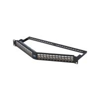 Quality FTP Network Shielded Patch Panel 1 U Angled Patch Panel V Type 24 Port for sale