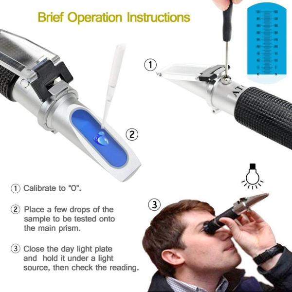 Quality 0-40% Brix Alcohol 0-25% Wine Sugar Refractometer OEM/ODM Dual Scale Portable for sale