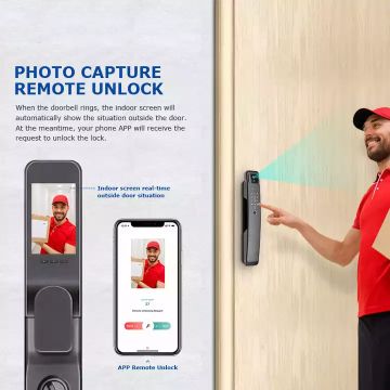 Quality 3.5-inch Large Screen inside Peephole Smart Door Lock with Tuya APP and Wide for sale