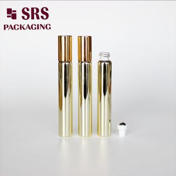 Quality SRS cosmetic empty 10ml gold glass roller ball perfume bottle for sale