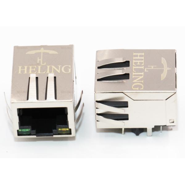 Quality EMI Tab Spring PoE Plus Integrated Magnetics RJ45 Jack Connector With LED for sale