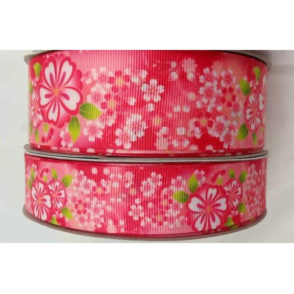Quality Customized Print Satin Grosgrain Ribbon with Logo For Wrapping Decoration Garment for sale