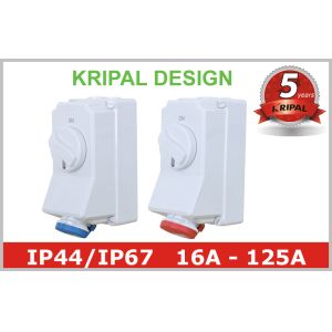 Quality 16A 32A 63A 125A Interlocked Switched Socket Outlet Industrial Power for sale