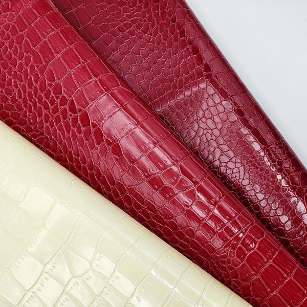 Quality Glossy Crocodile PVC Leather Packaging Box Crocodile Embossed Leather for sale
