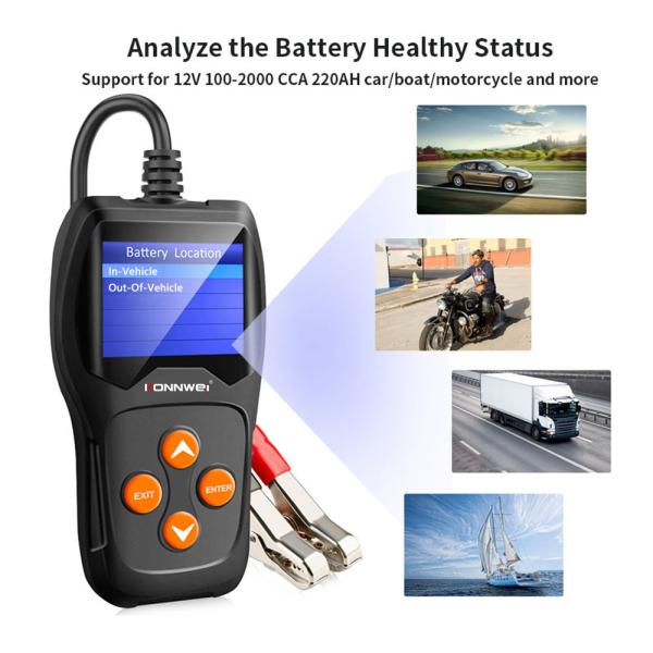 Quality Large colorful screen Auto Battery Analyzer Battery Tester for 12v Car for sale