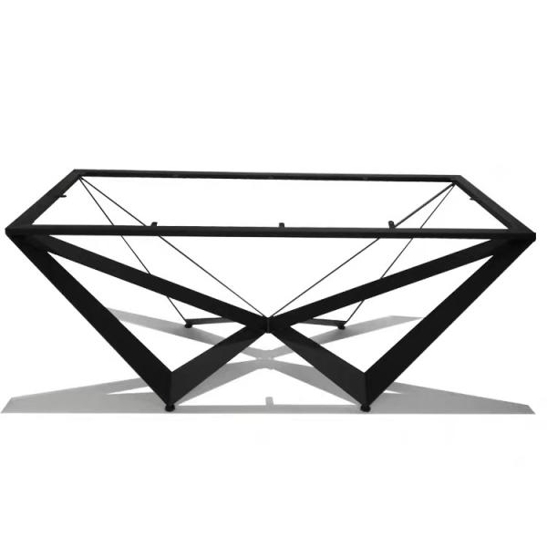 Quality ceramic Metal Cross Leg Dining Table , Rectangle Cross Extension Table for sale