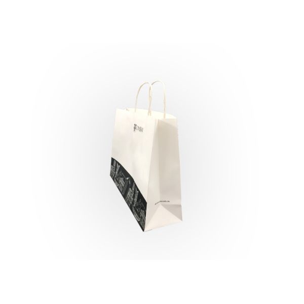 Quality White Eco Paper Packaging / Large Paper Shopping Bags With Handles for sale