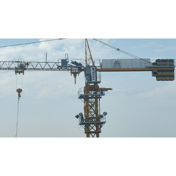 Quality Used Construction Crane Potain Mc120-6 Flat Top Tower Crane Fixed Tower Crane for sale