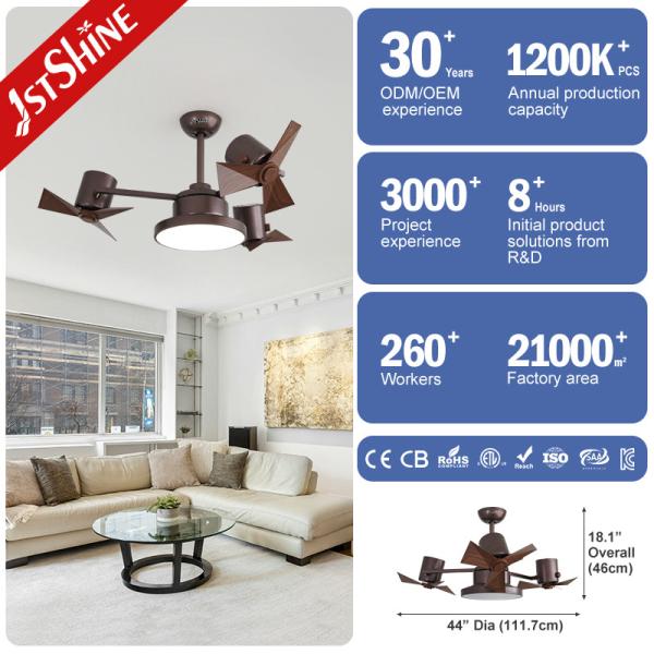 Quality ABS Plastic Blades DC 360 Degree Rotating Ceiling Fan 44 Inch 5 Speed Choice for sale