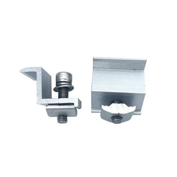 Quality Aluminum Solar Panel End Clamp Weatherproof Photovoltaic Support Fixture for sale