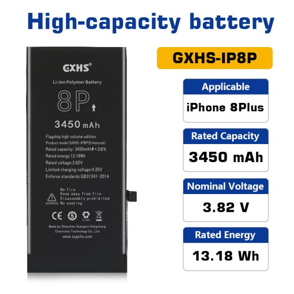 Quality High-capacity 3450mAh iPhone 8Plus replacement battery with OEM/ODM customization from origin factory for sale