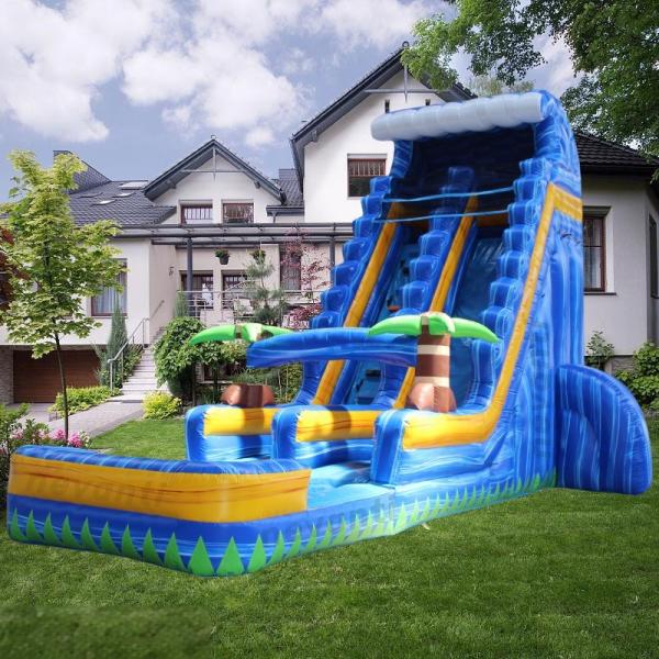 Quality Max Capacity ＜100kg Commercial Palm Tree Inflatable Water Slide for Kids Outdoor for sale