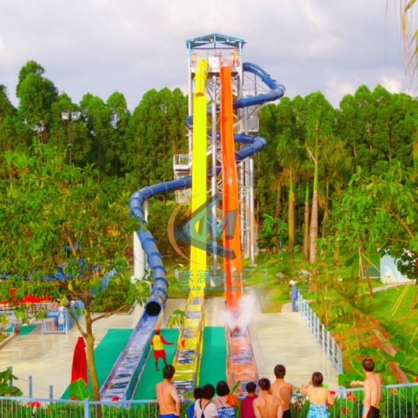 Quality Straight Water Speed Slide 10-12mm Fiberglass Thickness More Than 8m Height Anti Ultraviolet for sale