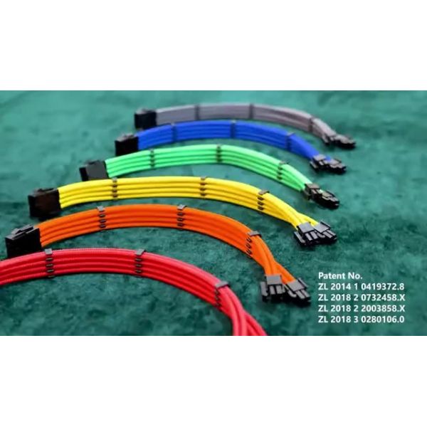 Quality Sleeved Cables PSU Extension Kit 18AWG 30cm ATX 24P,CPU4+4P,PCI-E 6+2P,PCI-E 6P For ATX Power Supply Cable for sale