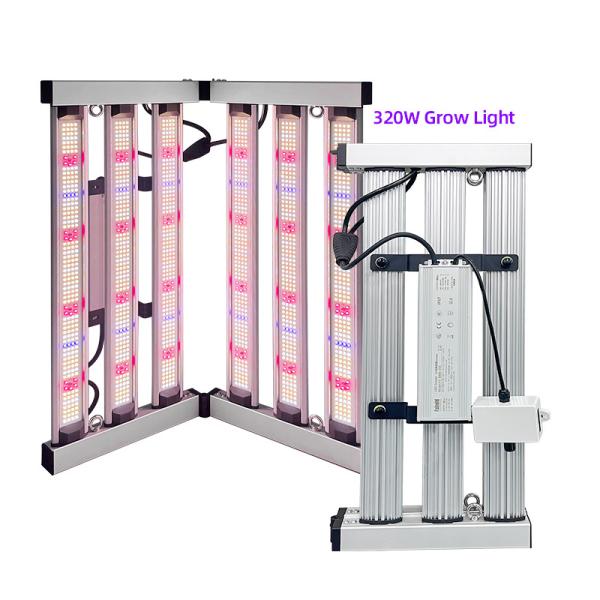 Quality ANDY Customizable Driver Samsung LM281B LM301H EVO Chips Full Spectrum Small 6 Bar 320W LED Grow Lights for Indoor Grow Tent for sale