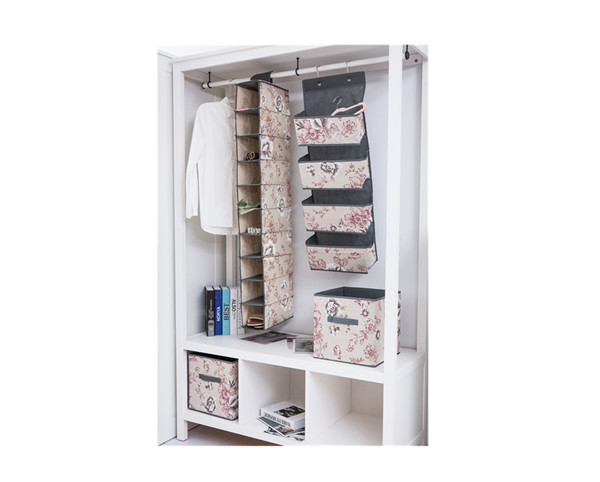 Quality Retro Flower Printing 11.8" Fabric Cube Storage Bin for sale