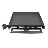 Quality Black ODF Patch Panel Simplex 24F 24 Port ST Fiber Patch Panel Face Plate 6 Slot for sale