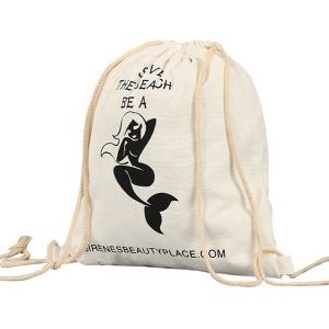 Quality BSCI Custom Cloth Drawstring Bags , SA8000 PMS Cotton Canvas Drawstring Backpack for sale