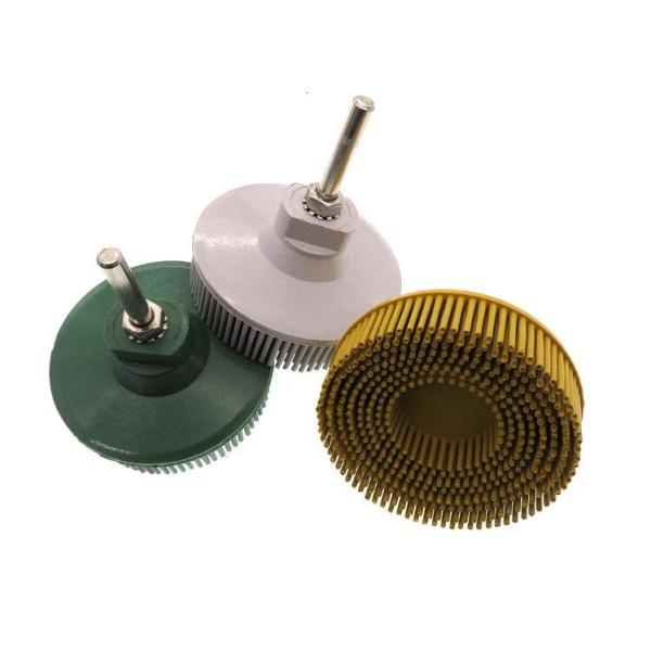 Quality Mini 75mm Rubber Tapered Bristle Disc Drill Brush with Shank for sale